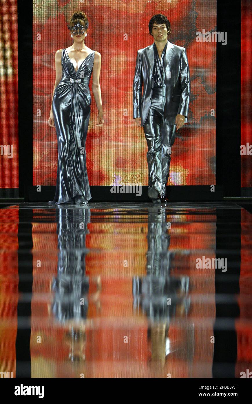 Models present for Italian fashion designer Renato Balestra during a ...