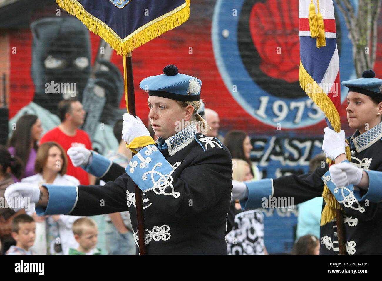 Protestant bands parade through a loyalist part of east Belfast ...