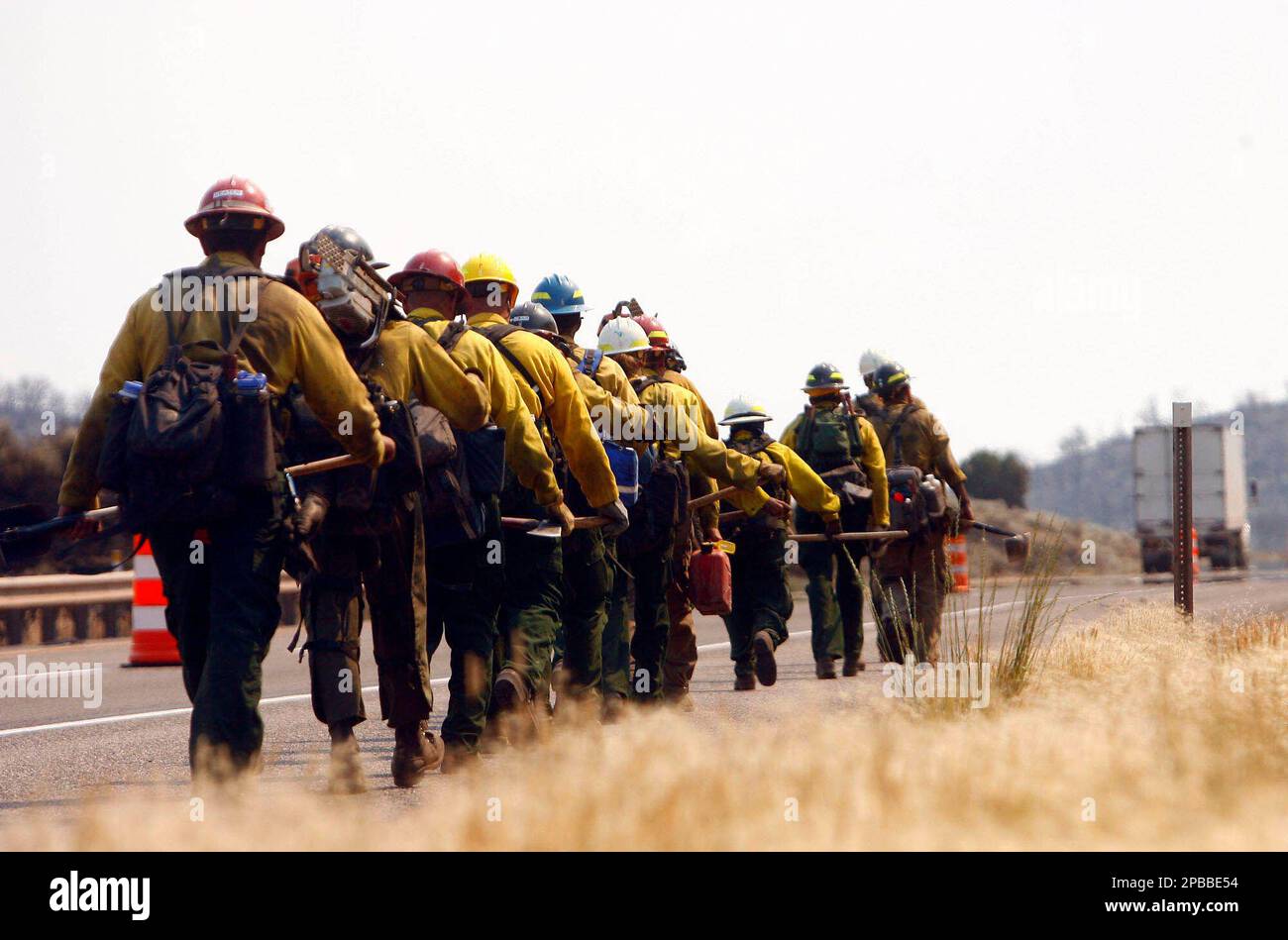 Members of the Color Country fire crew, based out of Southwest Utah ...