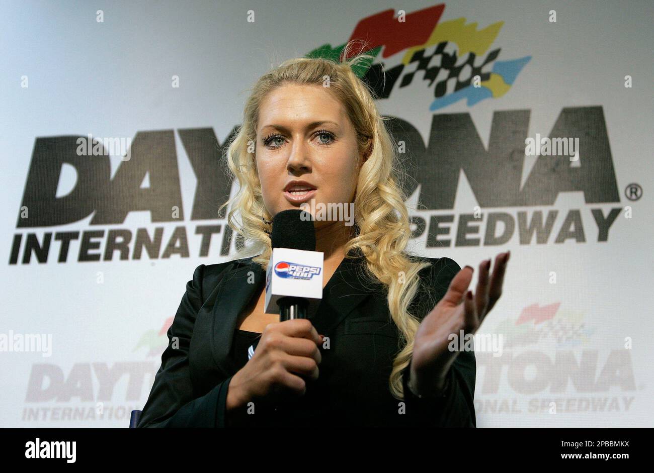 LPGA golfer Natalie Gulbis gestures as she recounts her first ...