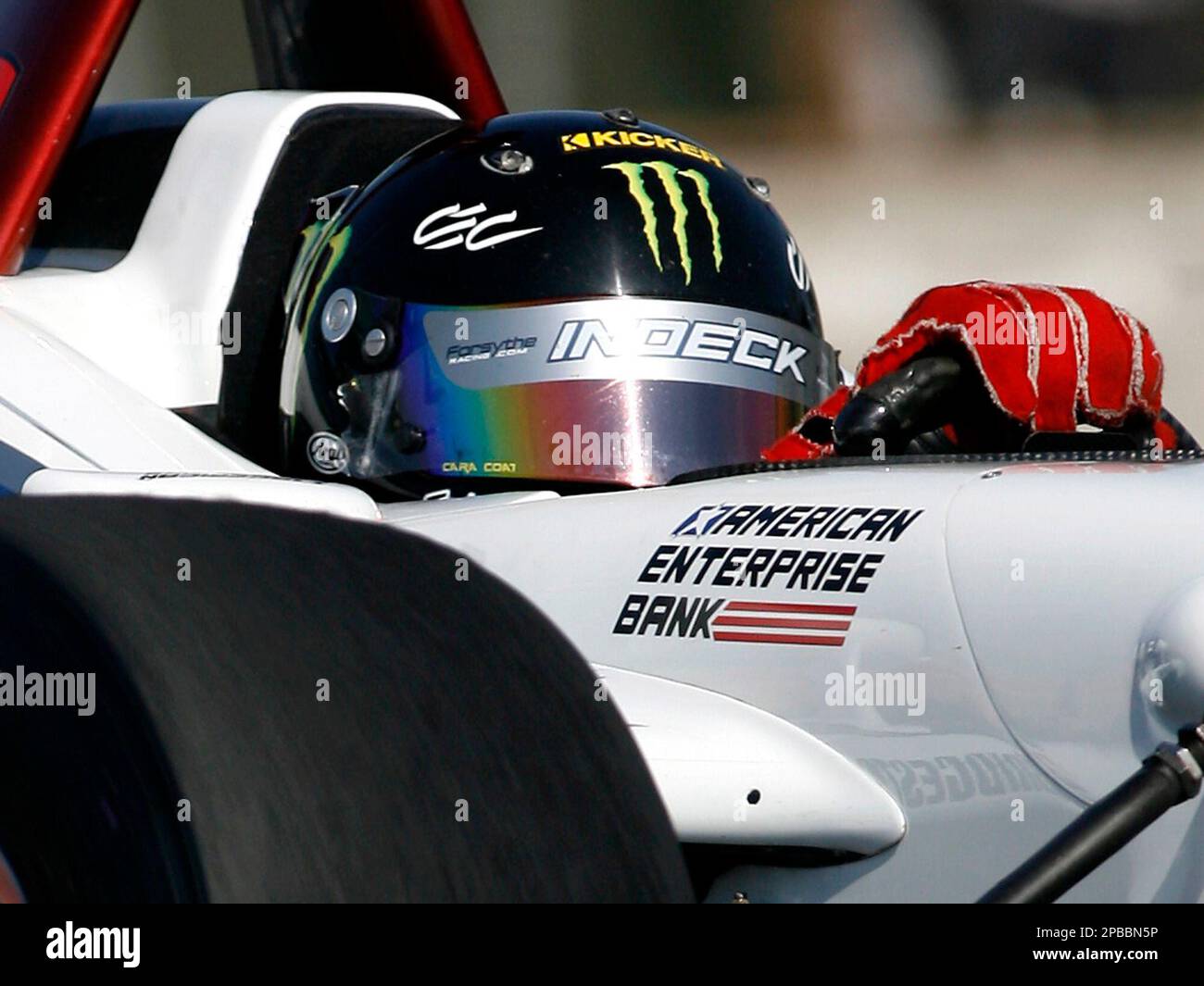 Canadian Paul Tracy takes part in the practice session at the Toronto ...