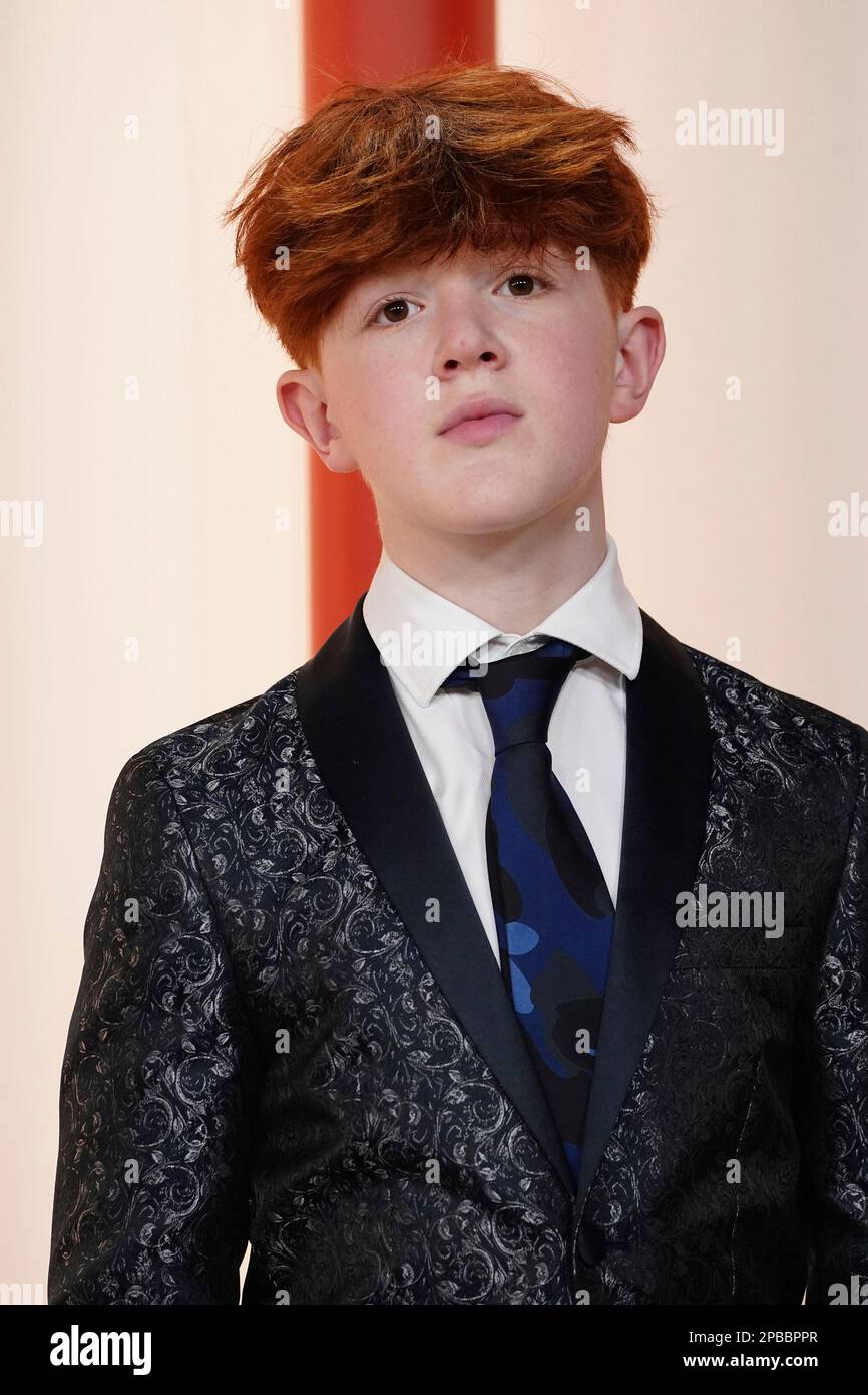 Gregory Mann arrives at the Oscars on Sunday, March 12, 2023, at the Dolby Theatre in Los ...