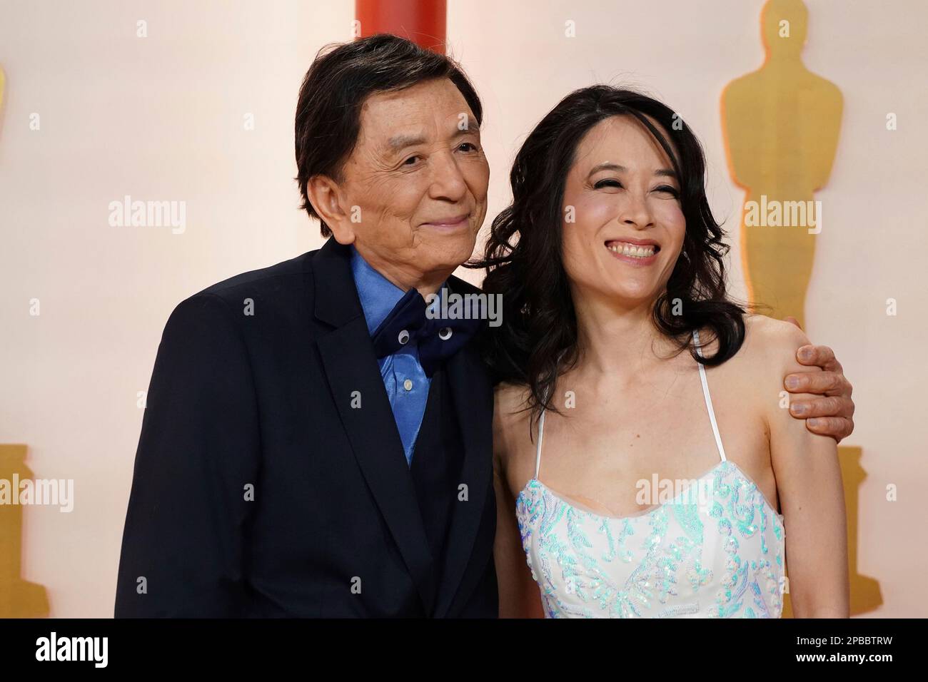 James Hong, left, and April Hong arrive at the Oscars on Sunday, March ...