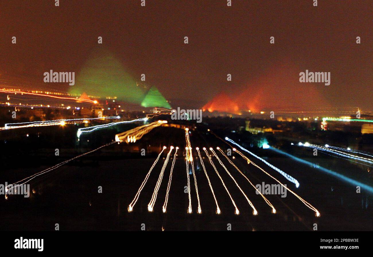 ** FILE ** With the camera zoom effect, the Giza Pyramids in Egypt, is ...