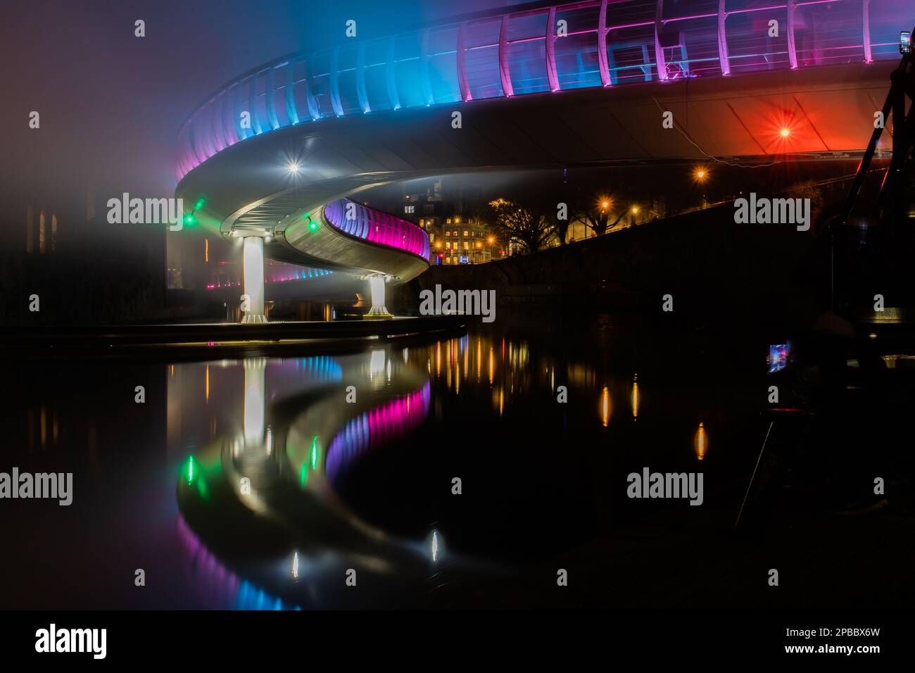 Castle Bridge, Bristol with light and smoke effects Stock Photo - Alamy
