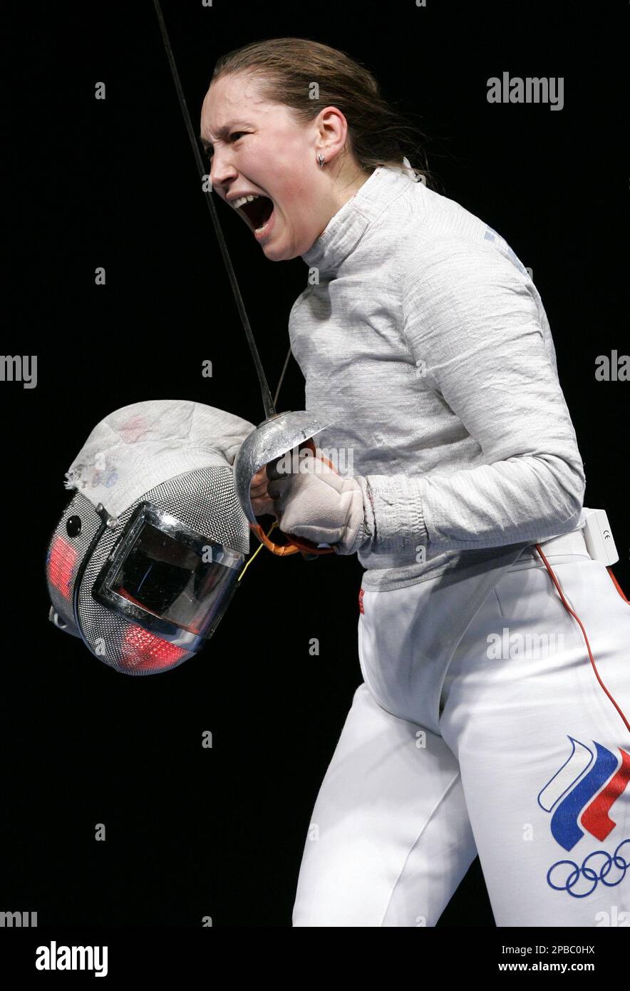 Russia's Ekaterin Fedorkina reacts as she wins the semi-final of the ...