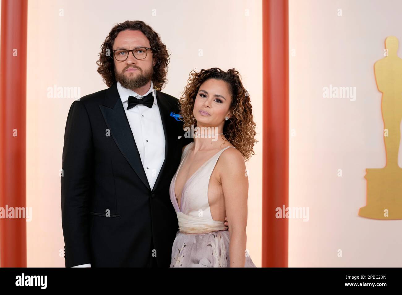 Markus Frank, left, and Nadija Frank arrives at the Oscars on Sunday ...