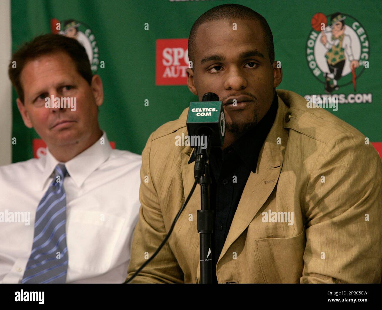 Boston Celtics general manager Danny Ainge, left and second- round pick ...