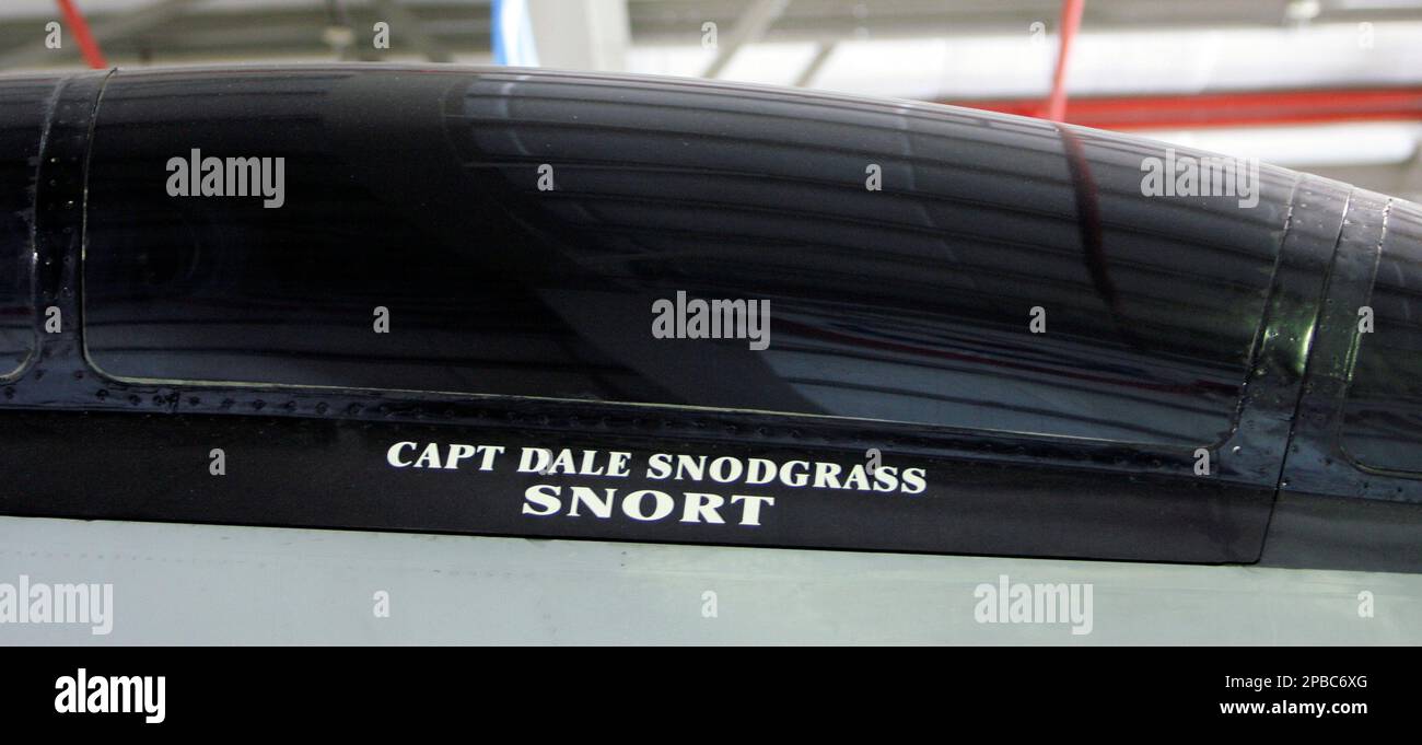 An F-14D, bearing the name of Capt. Dale Snodgrass, "Snort", is seen at ...
