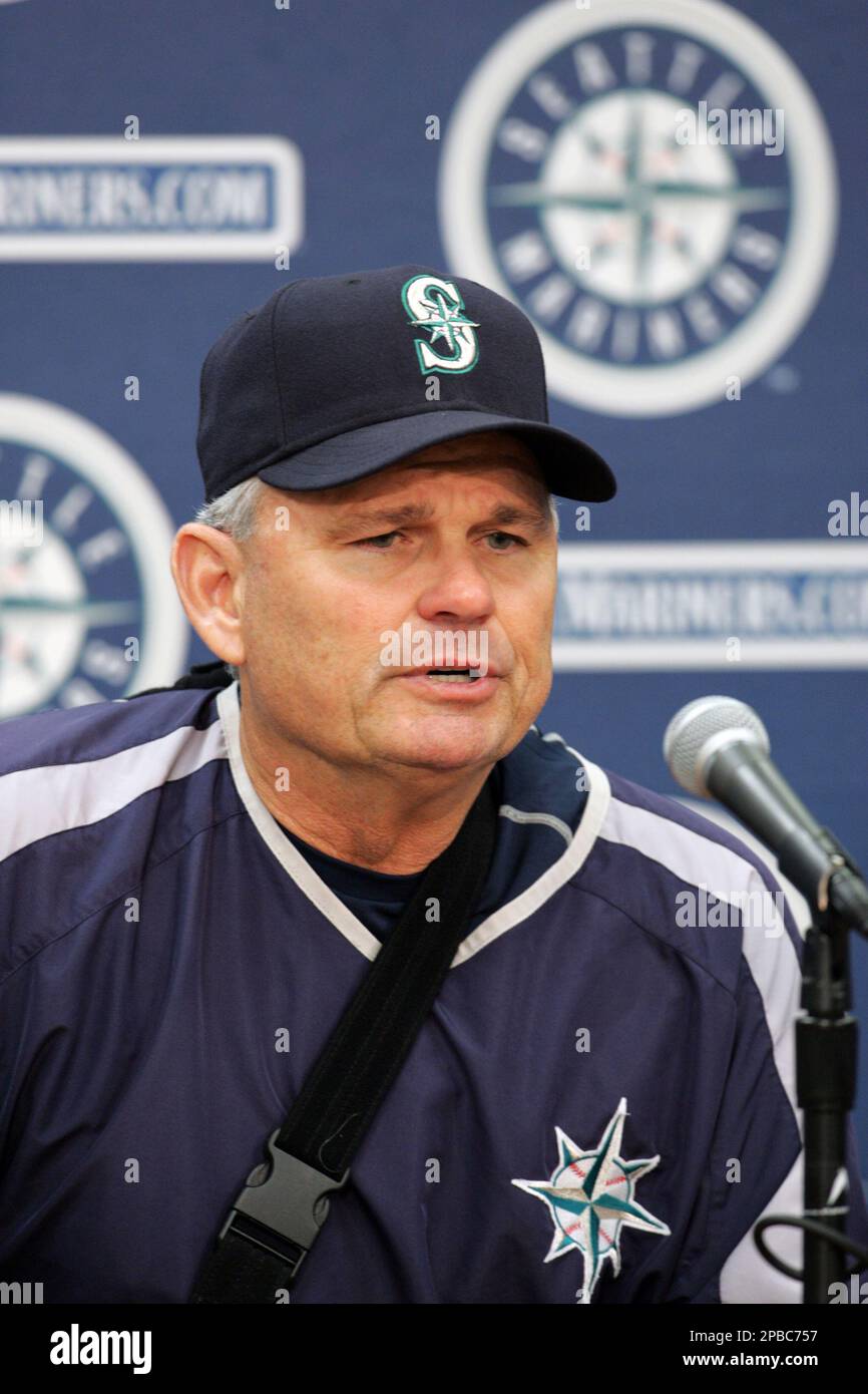 Seattle Mariners bench manager John McLaren answers questions from the ...