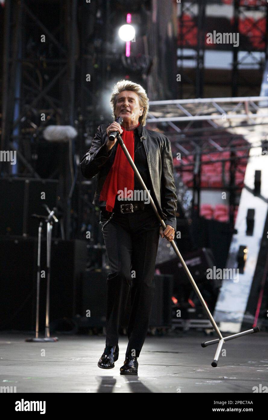 British singer Rod Stewart performs on stage during the Concert for ...