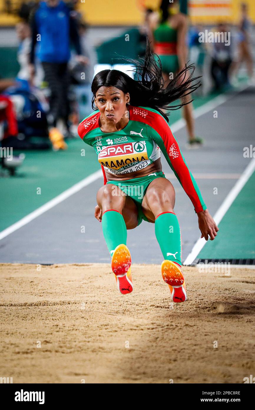 ISTANBUL, TURKEY - MARCH 04: Patricia Mamona competes in Triple Jump ...