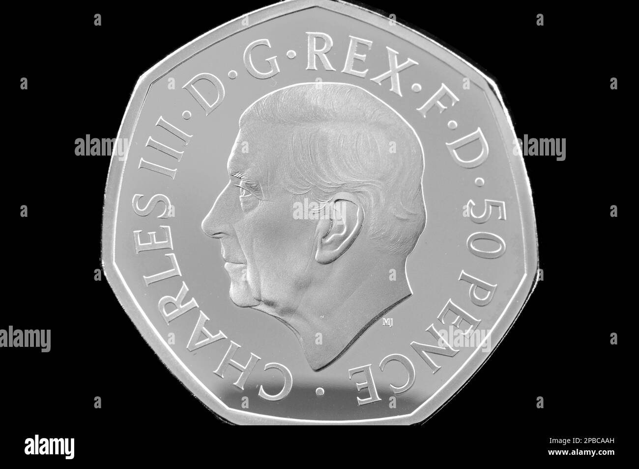A 2022 50p coin which was the first coin to feature King Charles III ...