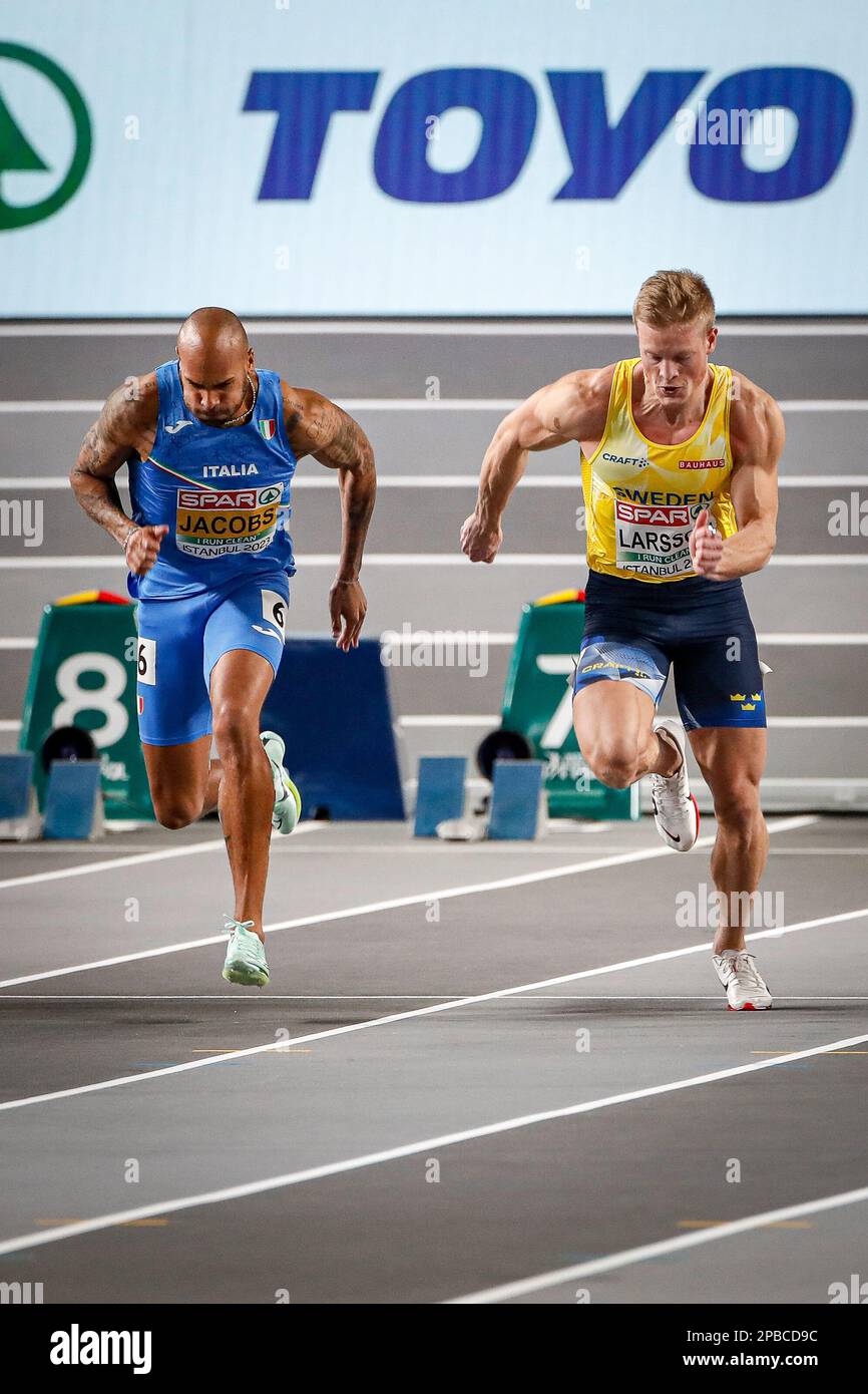 ISTANBUL, TURKEY - MARCH 04: Lamont Marcell Jacobs of Italy, Henrik ...