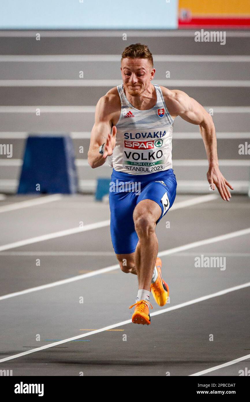 ISTANBUL, TURKEY - MARCH 04: Jan Volko of Slovakia competes in 60m Men ...