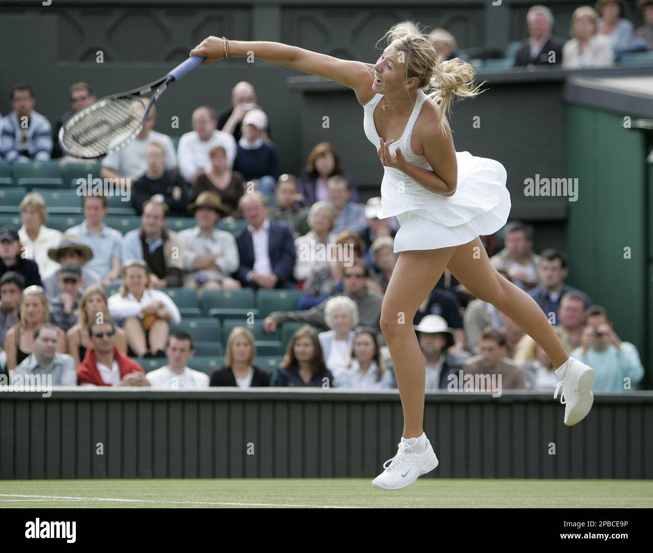 Russia's Maria Sharapova serves to Severine Bremond of France during a ...