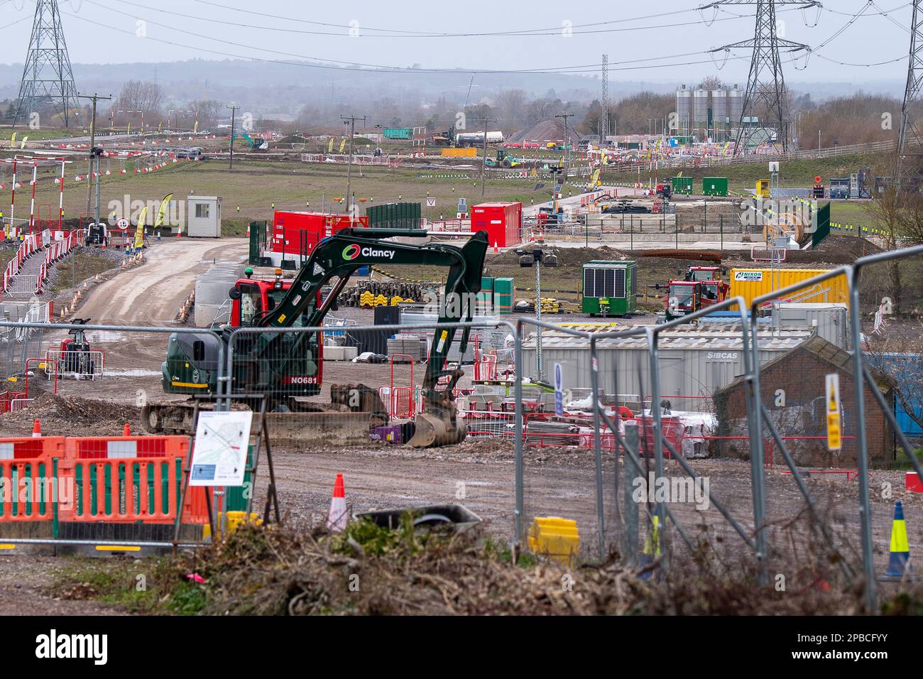 Wendover, Buckinghamshire, UK. 12th March, 2023. An HS2 High Speed Rail ...
