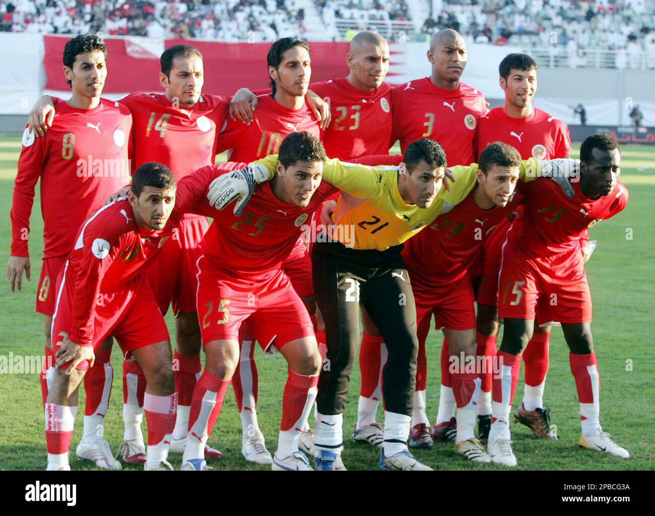 ** FILE ** Bahrain's national soccer team seen in this Jan. 27, 2007 ...