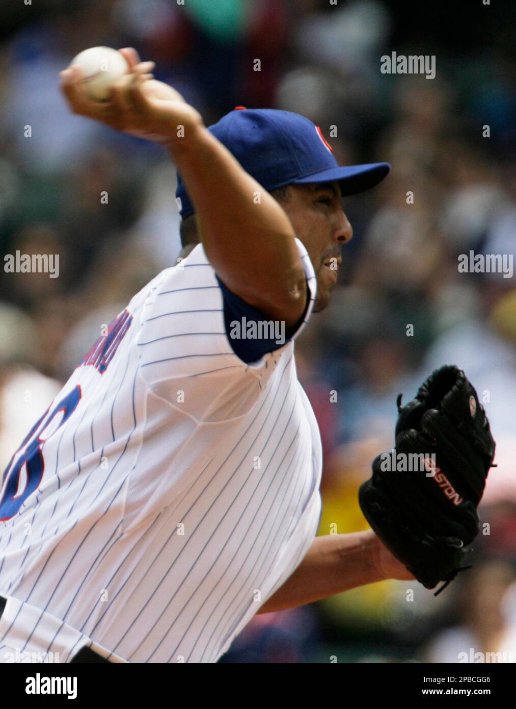 Chicago Cubs pitcher Carlos Zambrano throws during the first inning of ...
