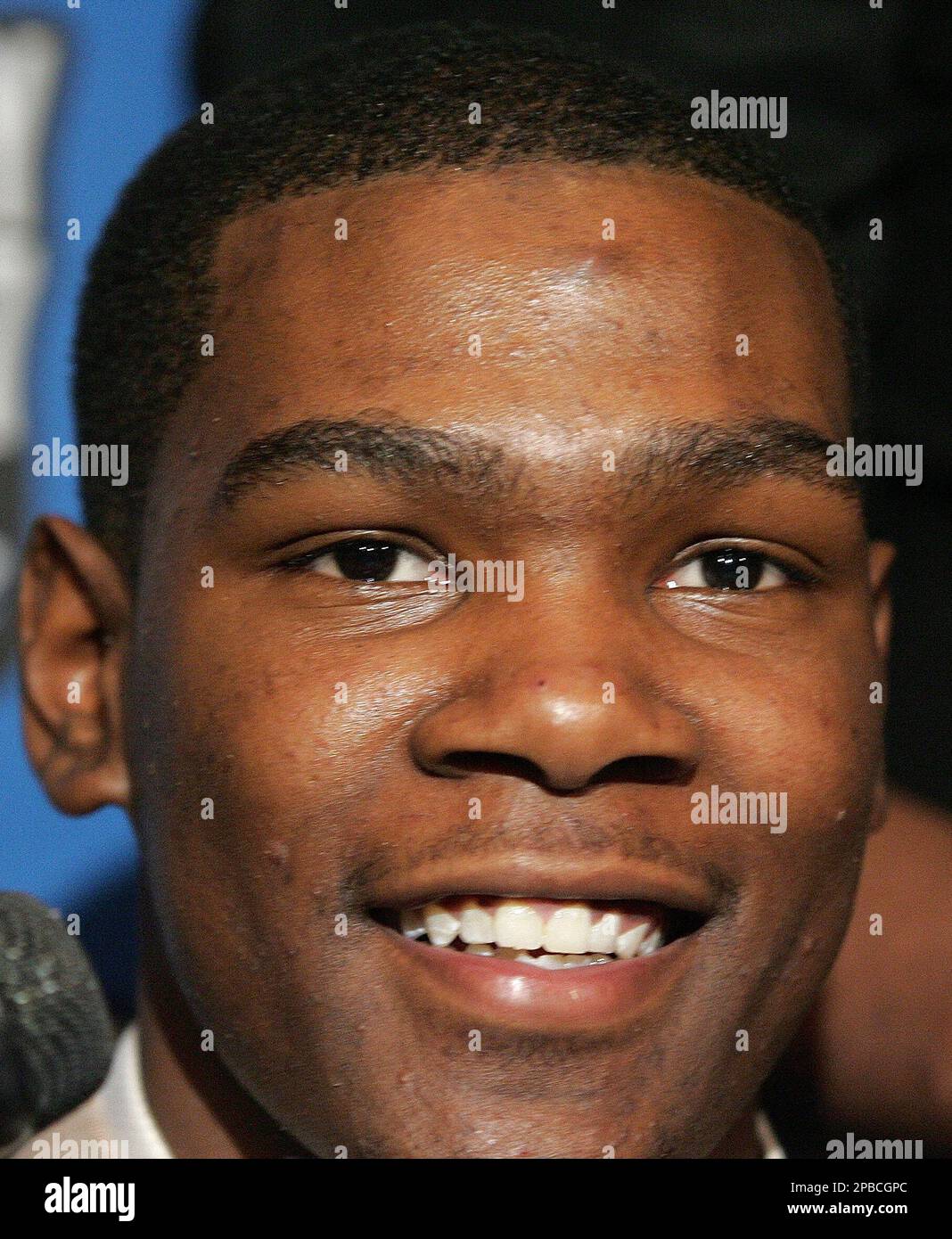 Kevin Durant, of Texas, the NBA Draft's likely second pick, smiles as ...