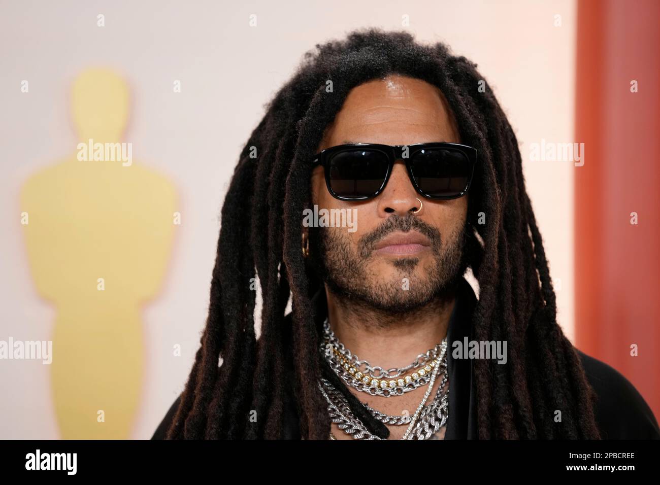 Lenny Kravitz arrives at the Oscars on Sunday, March 12, 2023, at the ...