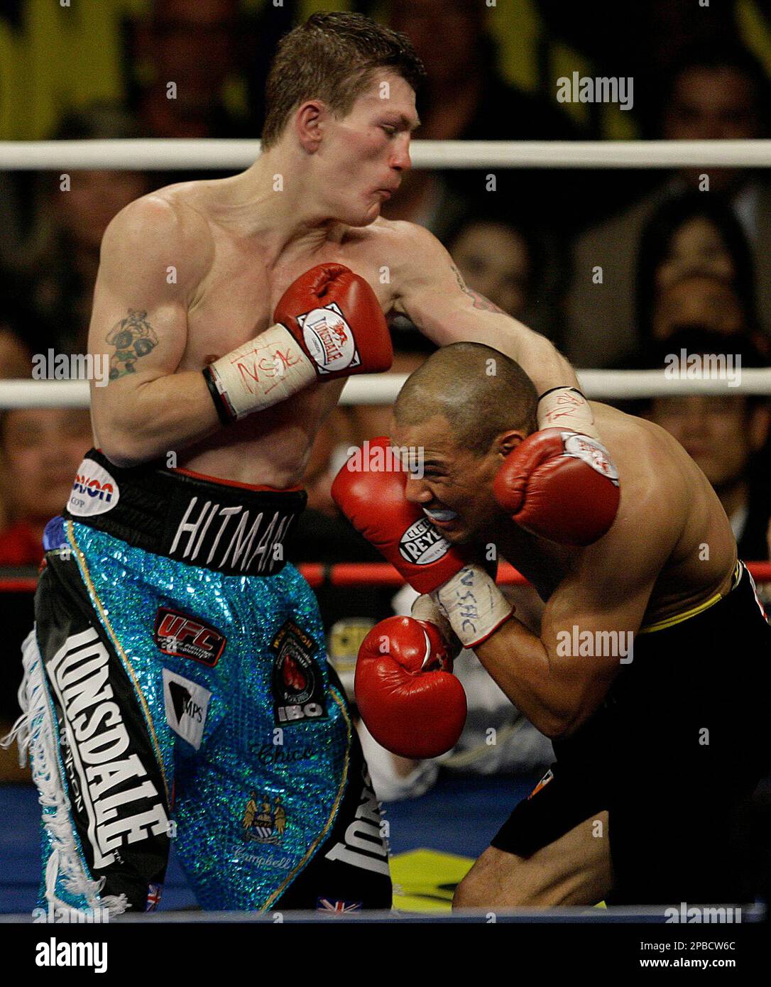 Ricky Hatton, left, throws a left hook to Jose Luis Castillo during ...