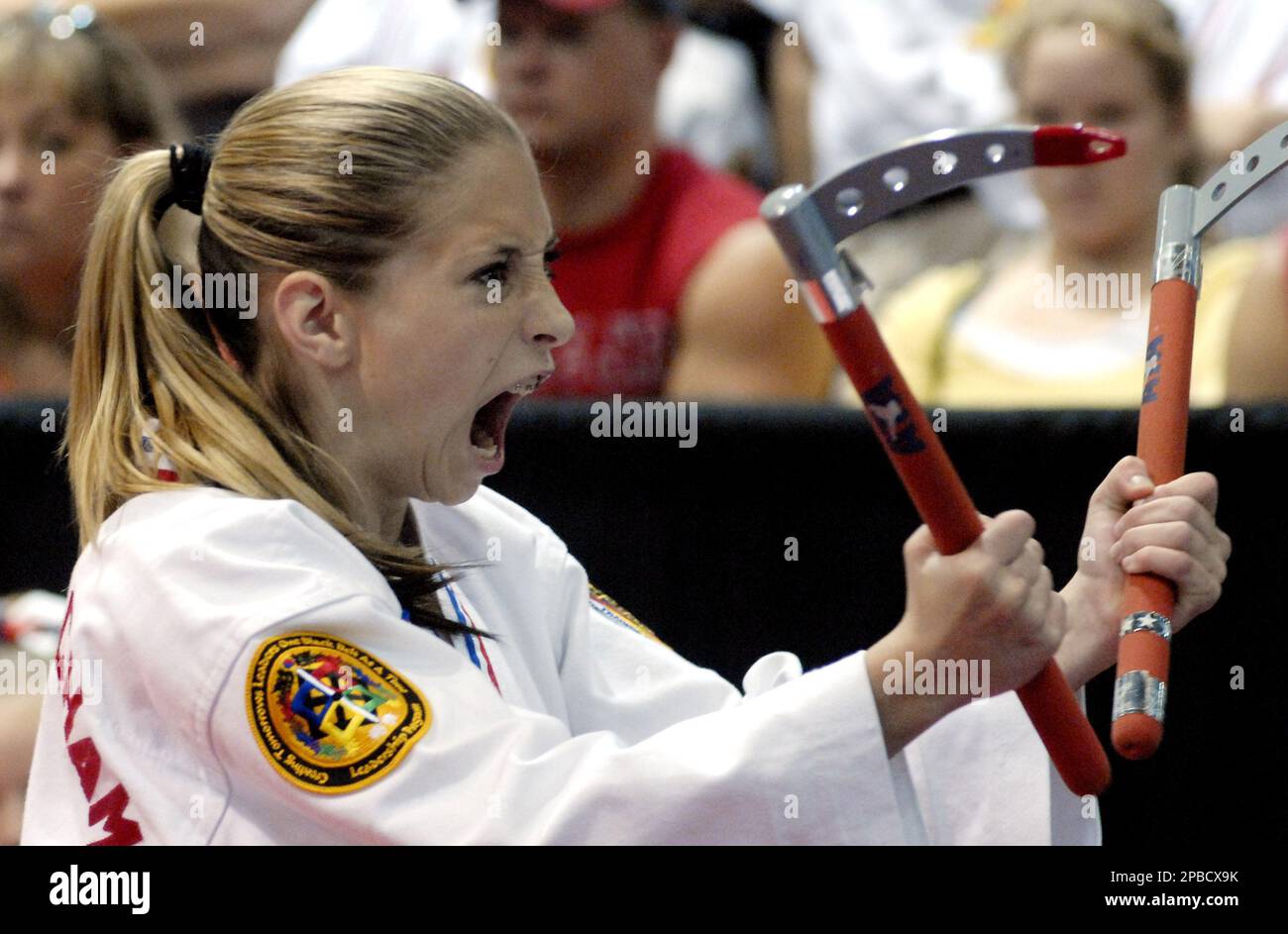 Tiffany Larsen, 12, of Daytona Beach, Fla., uses the Kamas during an ...