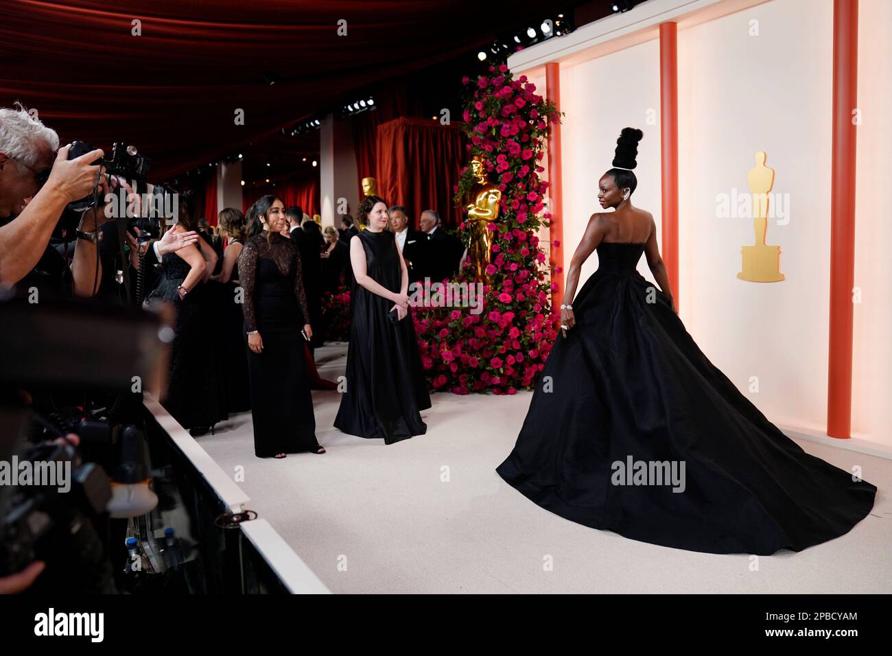 Danai Gurira arrives at the Oscars on Sunday, March 12, 2023, at the ...