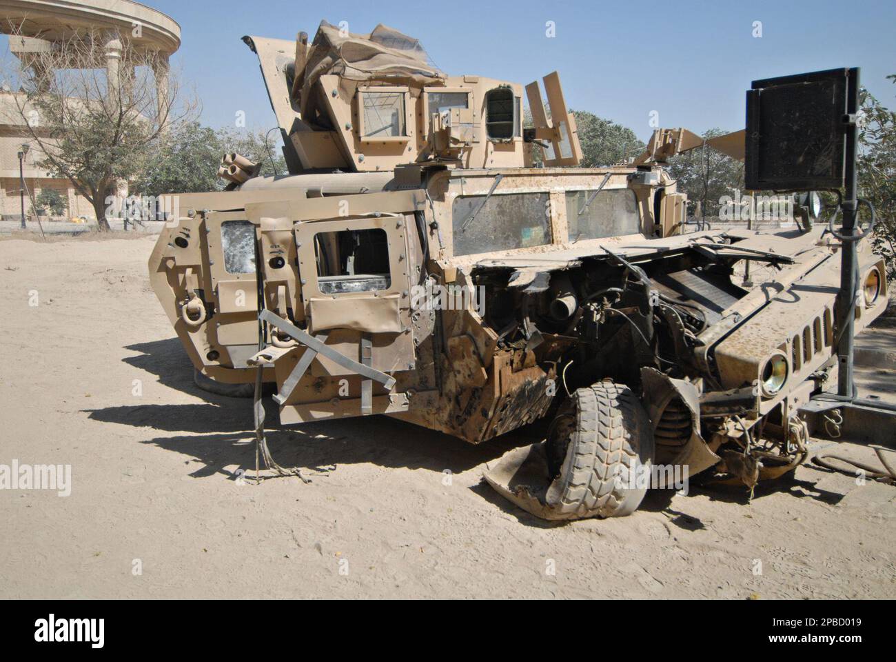 A Humvee from the 630th MP Company was destroyed by an IED while ...
