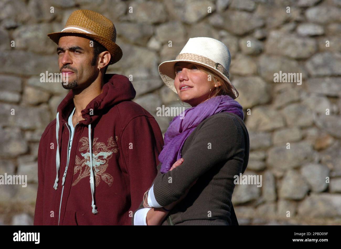 US actress Cameron Diaz, right, stands with MTV Canada host Sol Guy as ...