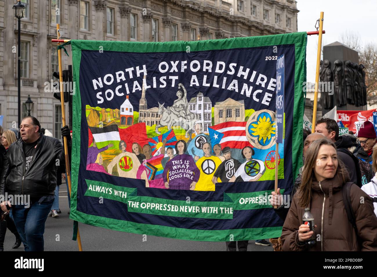 Large Protest Banner for 'North Oxfordshire Socialist Alliance' at NHS ...