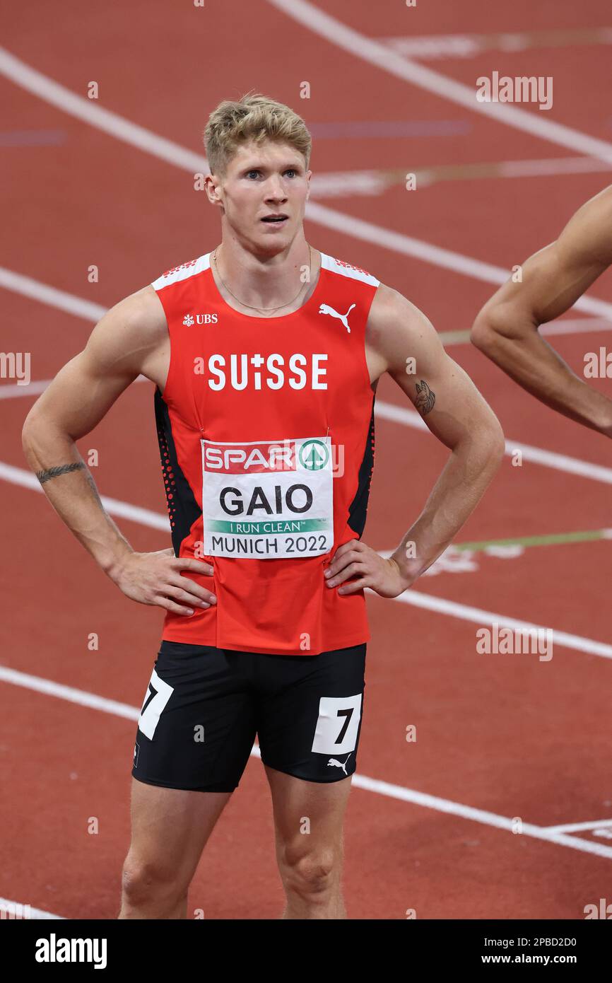 Finley GAIO after the 110m Hurdles at the European Athletics ...