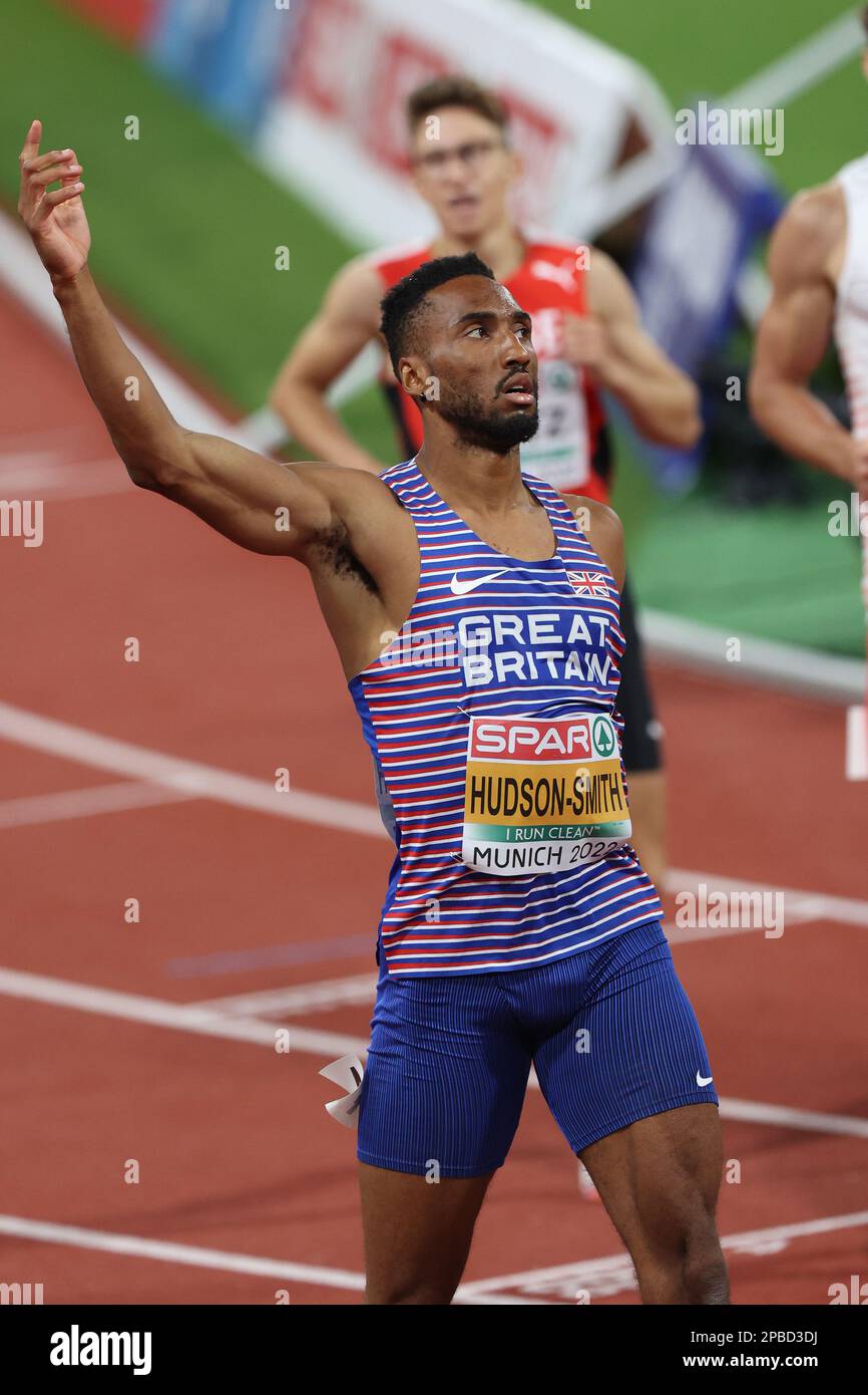 Matthew HUDSON-SMITH celebrating after winning the 400m at the European ...