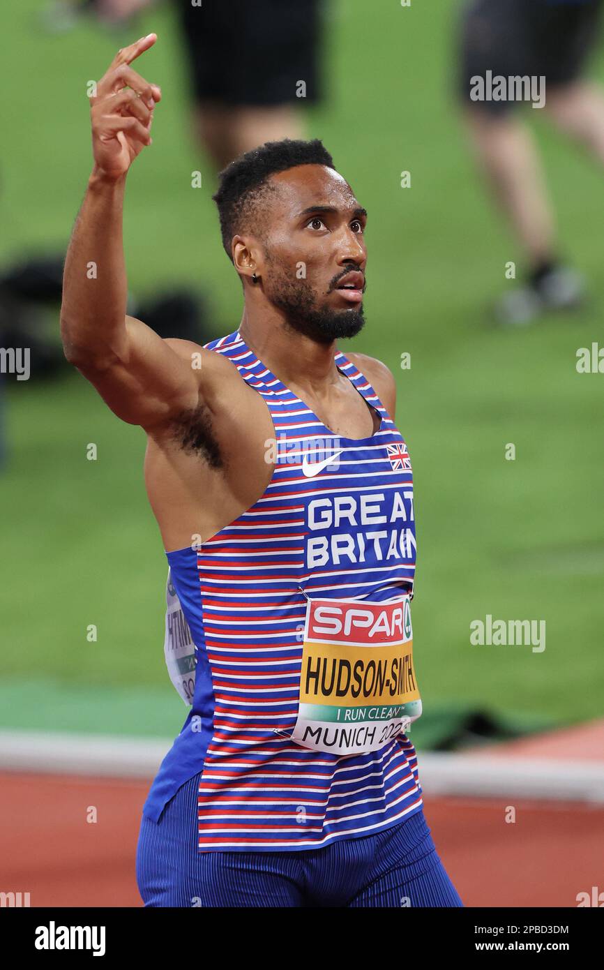 Matthew HUDSON-SMITH celebrating after winning the 400m at the European ...