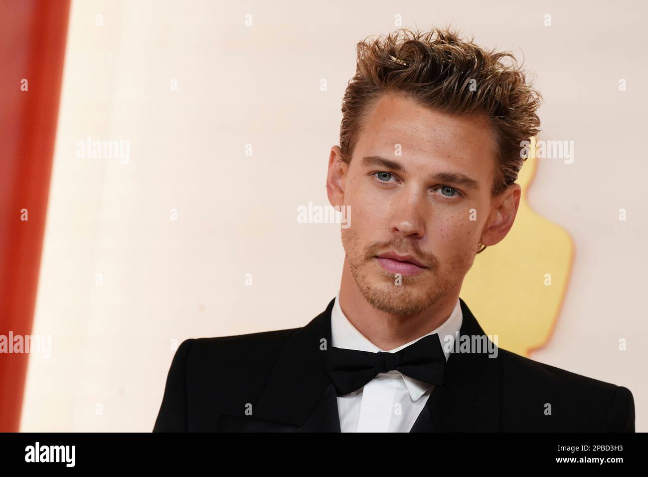 Austin Butler arrives at the Oscars on Sunday, March 12, 2023, at the ...
