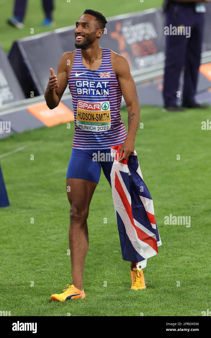 Matthew HUDSON-SMITH celebrating after winning the 400m at the European ...