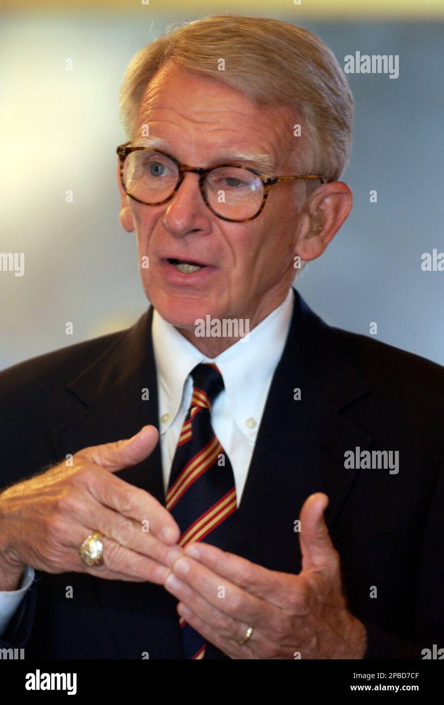 Charleston Mayor Joseph P. Riley speaks during a news conference about ...