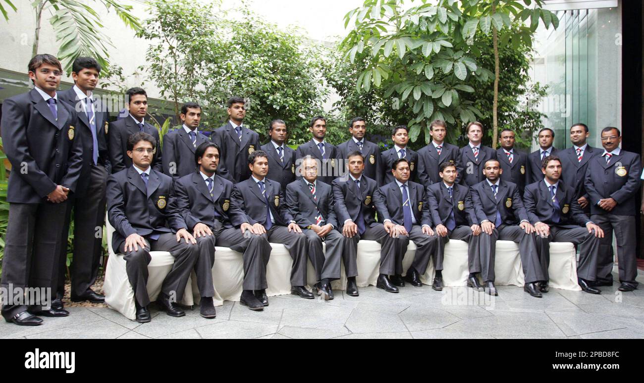 The Indian cricket team poses for a group photo before leaving for the ...