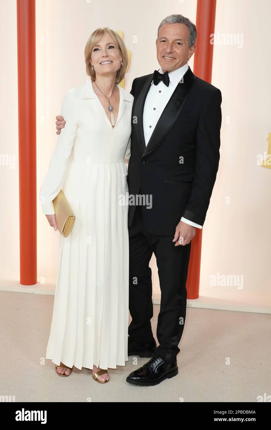 Willow Bay, left, and Bob Iger arrive at the Oscars on Sunday, March 12 ...