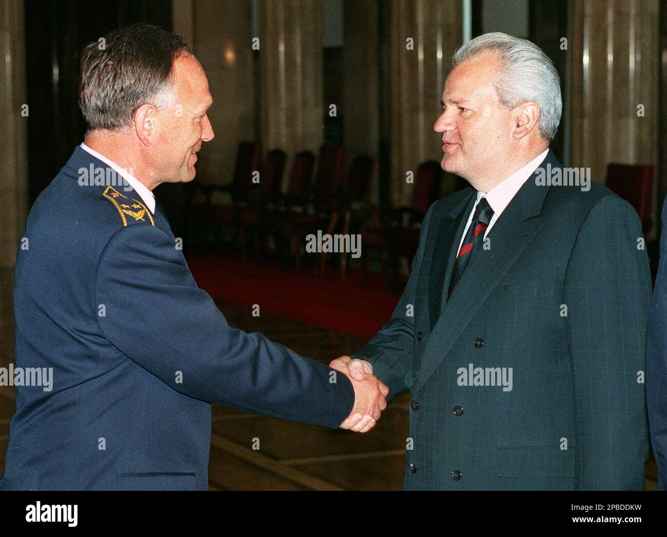 ** FILE ** Former Serbian police general, Vlastimir Djordjevic, left ...