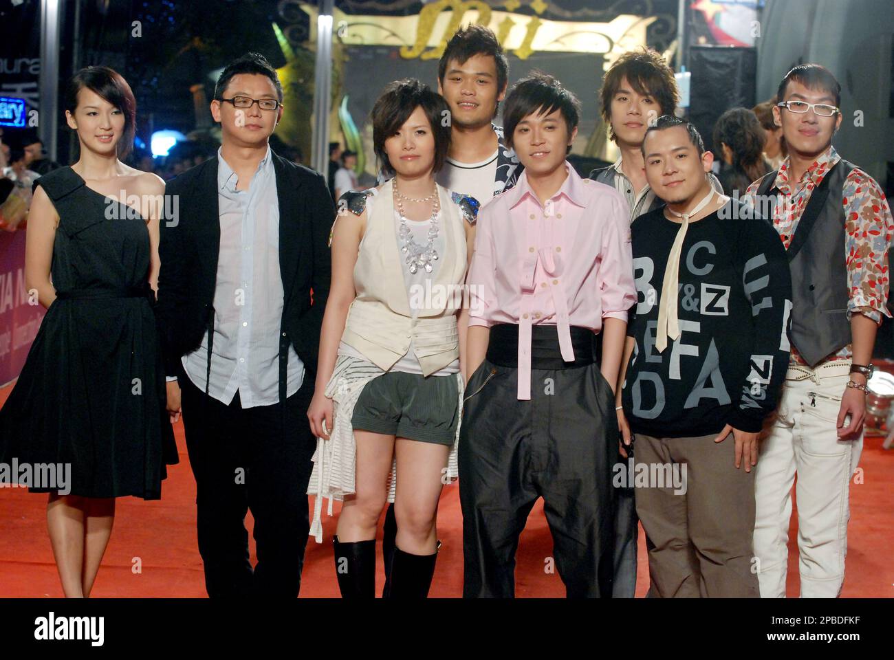 Taiwanese pop band "Soda Green" poses at the 18th Golden Melody Awards ...