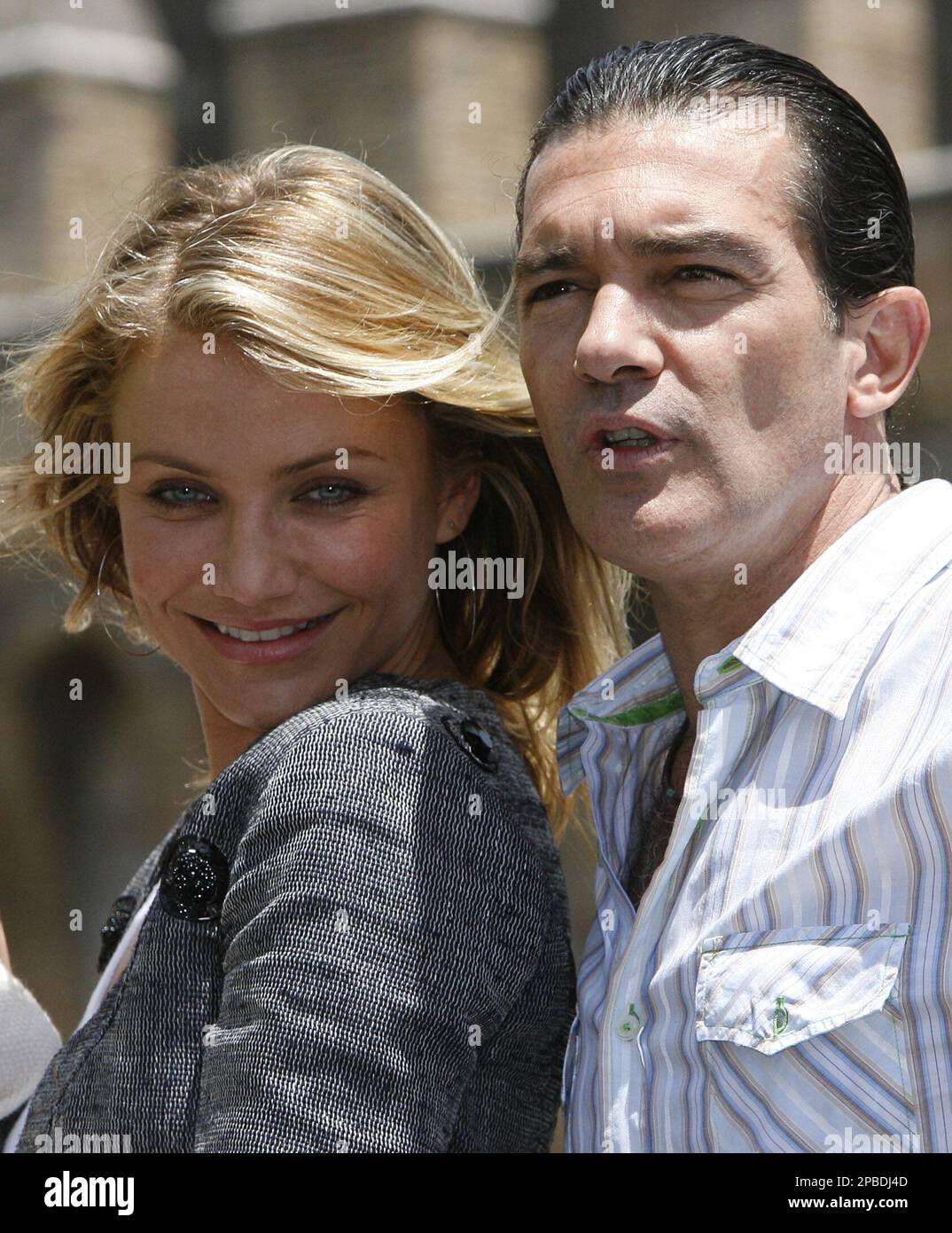 U.S. actress Cameron Diaz, left, and Spanish actor Antonio Banderas ...