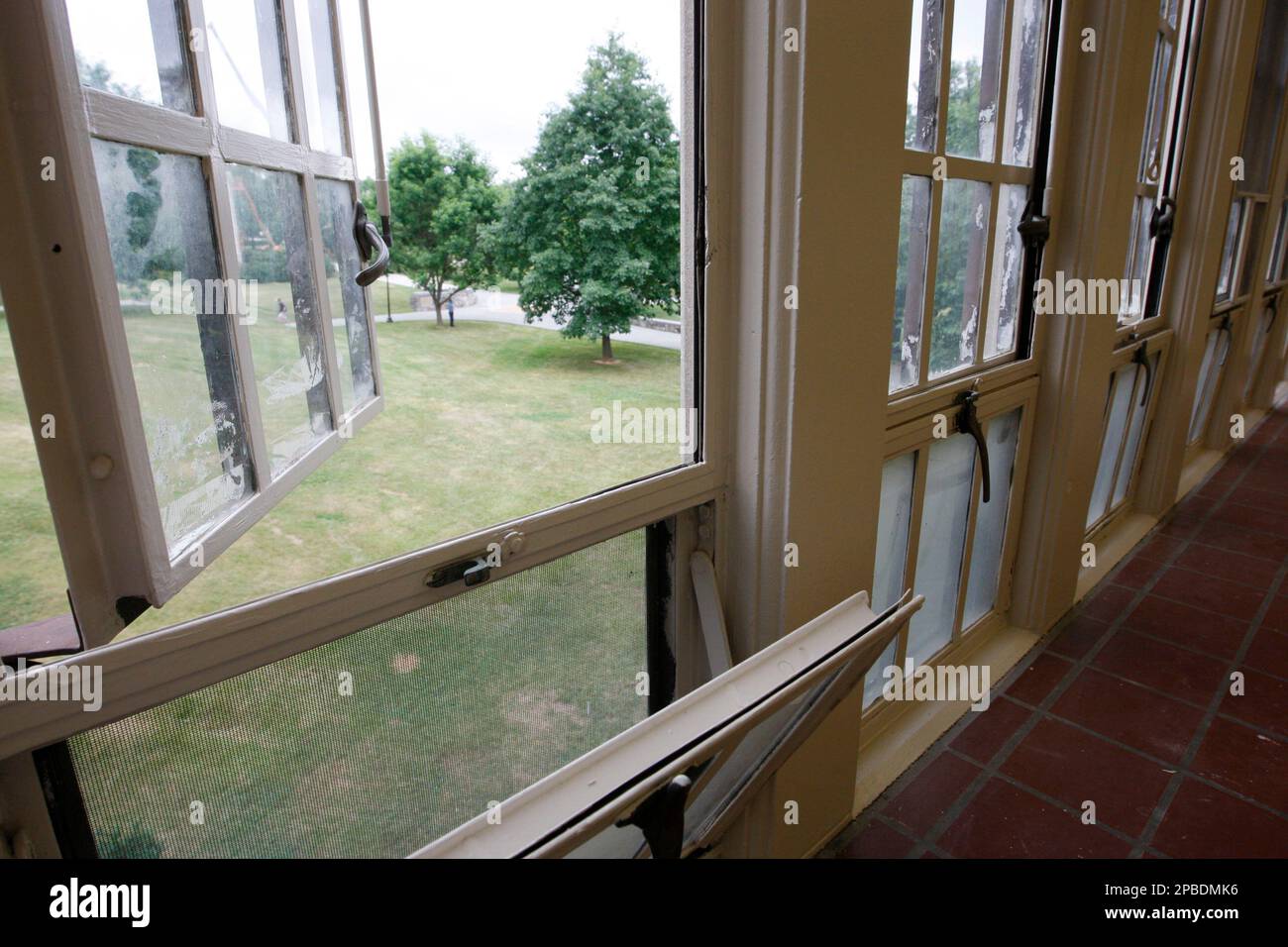 The windows of room 204 of the renovated Norris Hall where students ...