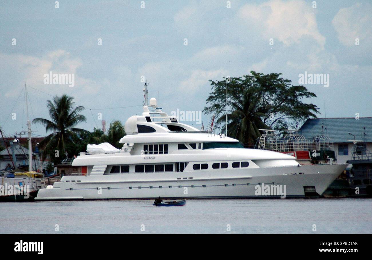 The Yacht Seashaw sits at the naval port in Pontiniak, Kalimantan, Indonesia Tuesday June 12 ...