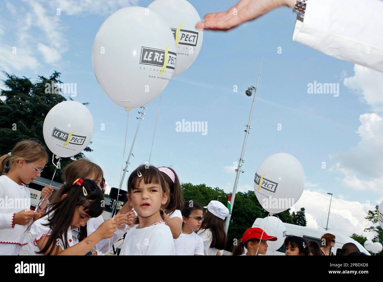 School children of the Canton of Geneva attend a symbolic release of ...