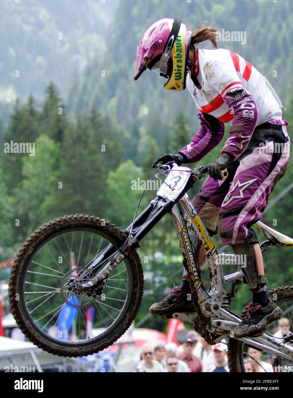 Austrian rider Petra Bernhard competes in the women's semifinals of UCI ...