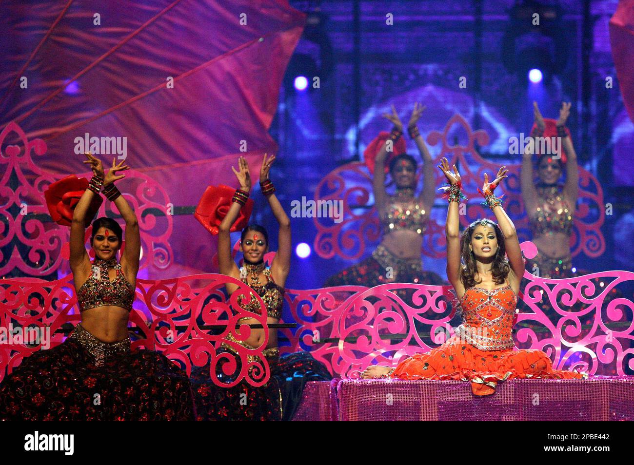 Bollywood star Bipasha Basu, right, performs during the International ...
