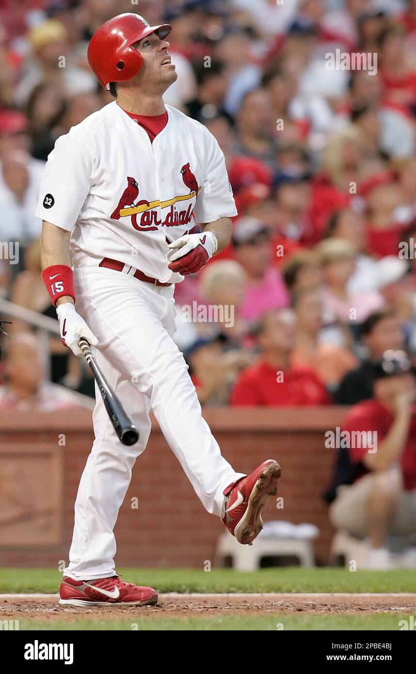 St. Louis Cardinals' Jim Edmonds watchis his two-run home run in the ...