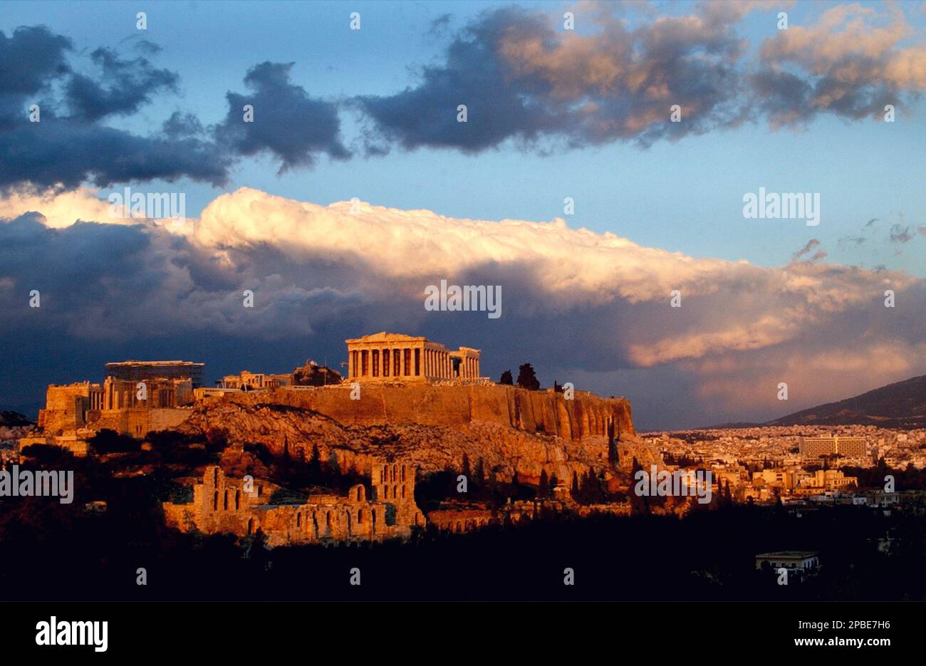 ** FILE ** The ancient Parthenon temple, in the Acropolis hill, is seen ...
