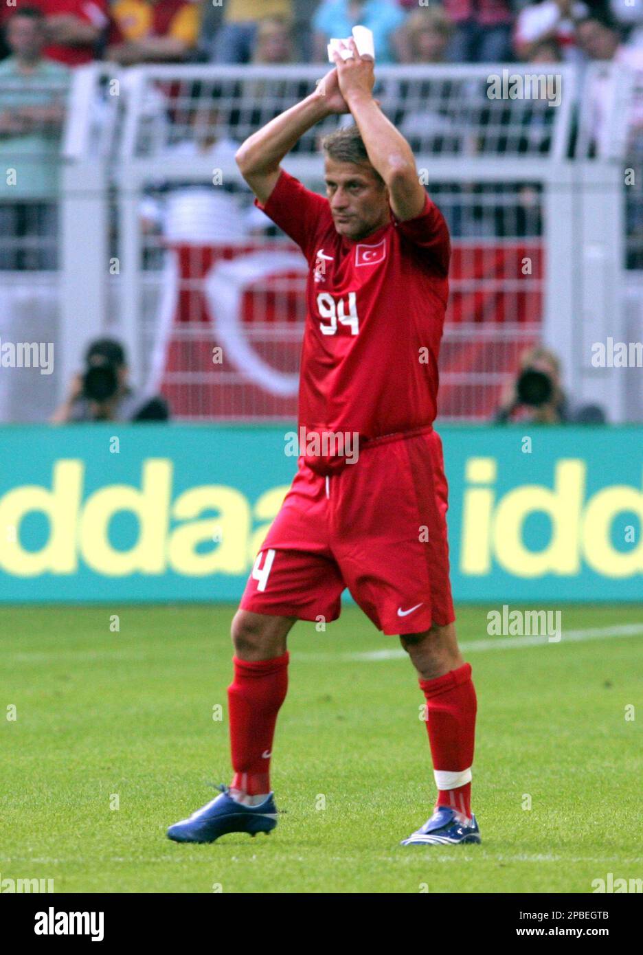 Turkey's Tugay applauds to the spectators as he bids farewell to the ...
